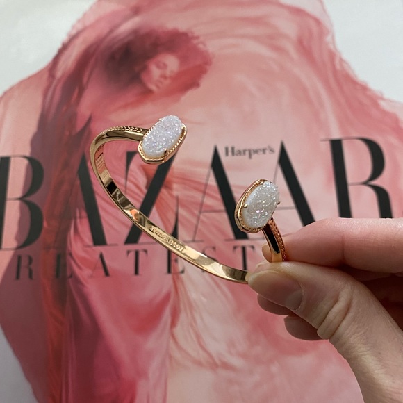 Kendra Scott | Jewelry | Nwt Kendra Scott Elton Cuff In Rose Gold With Iridescent Drusy | Poshmark
